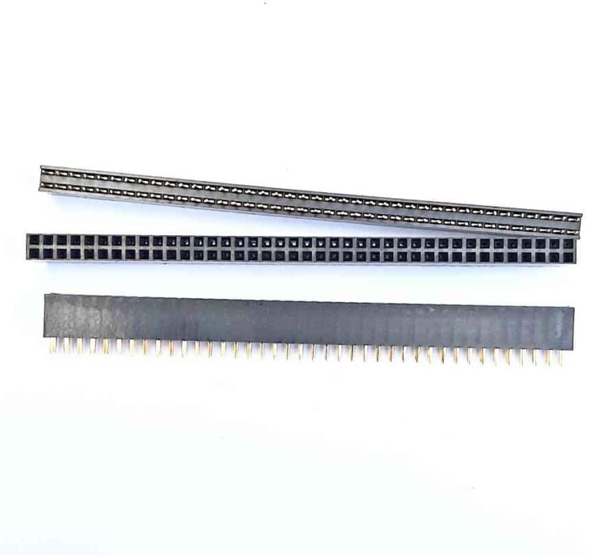 2x40 Pin Berg Strip Female 2.54mm Pitch - 5PCs Copper