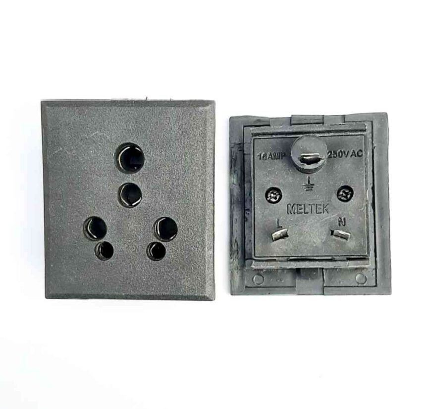 16A 6 Pin Inverter Socket Large Full Brass - 2Pcs Good quality » ELCMART
