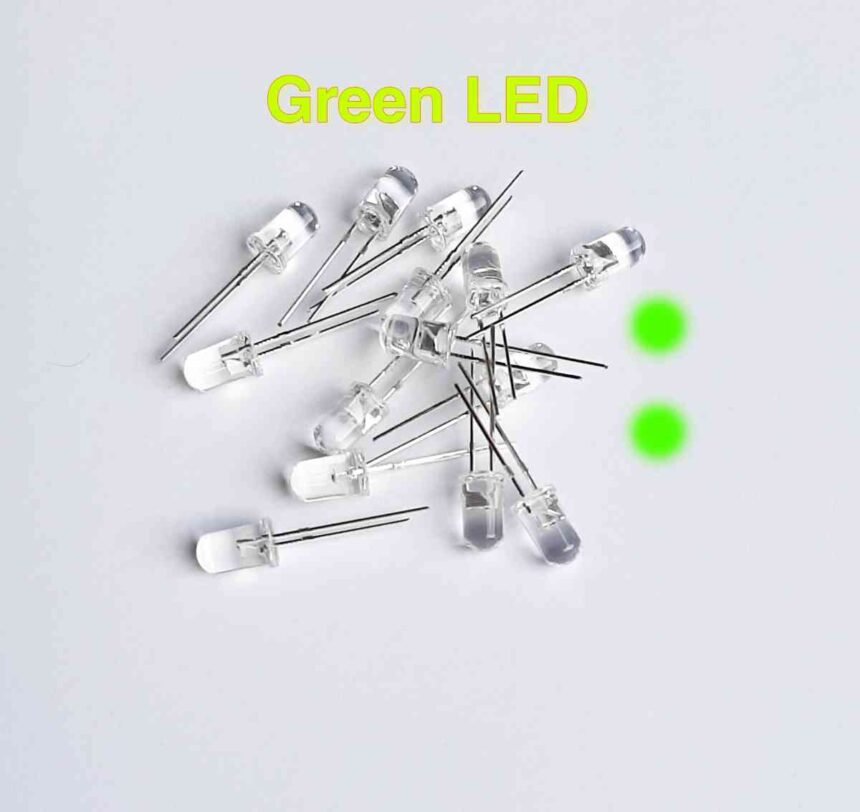 Green Color High Quality Clear Lens LED 5mm DIP - 100PCs