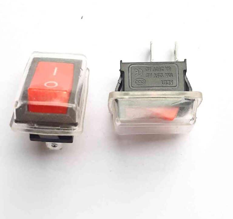 2 pin 6A SPST red Color small plastic rocker switch with cover » ELCMART