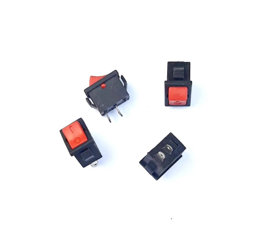 2 pin 6A SPST red Color small plastic rocker switch - 10pc » ELCMART