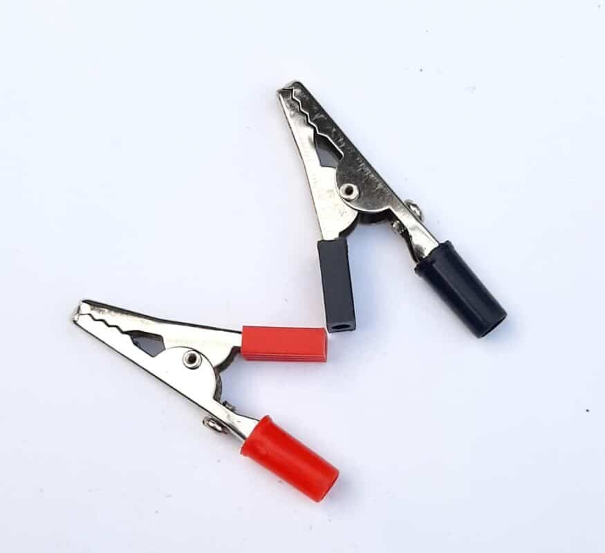 Crocodile Clip for Battery 52mm - 1 Pair (2pc) » ELCMART